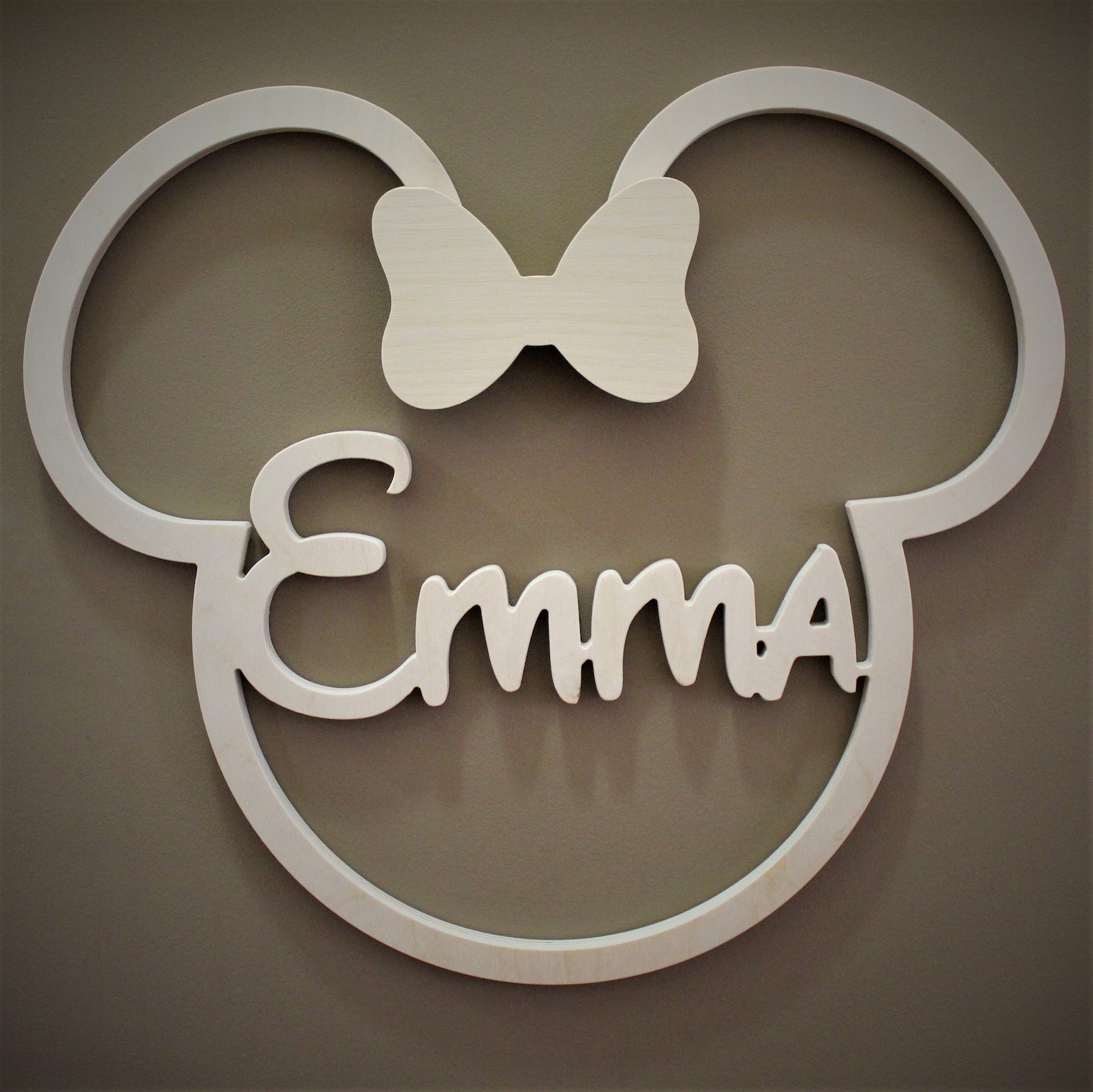 Disney Minnie Mouse Silhouette Name Decor Wooden Minnie Mouse - Etsy