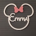 Disney Minnie Mouse Silhouette Name Decor, Wooden Minnie Mouse With Bow ...