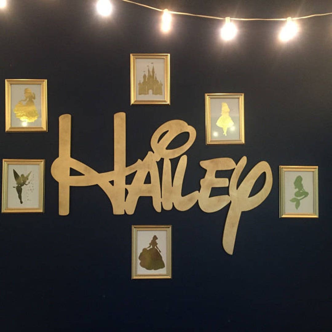 Nursery Disney Name Sign - Name Wall Hanging - Wooden Name Sign Wall ...