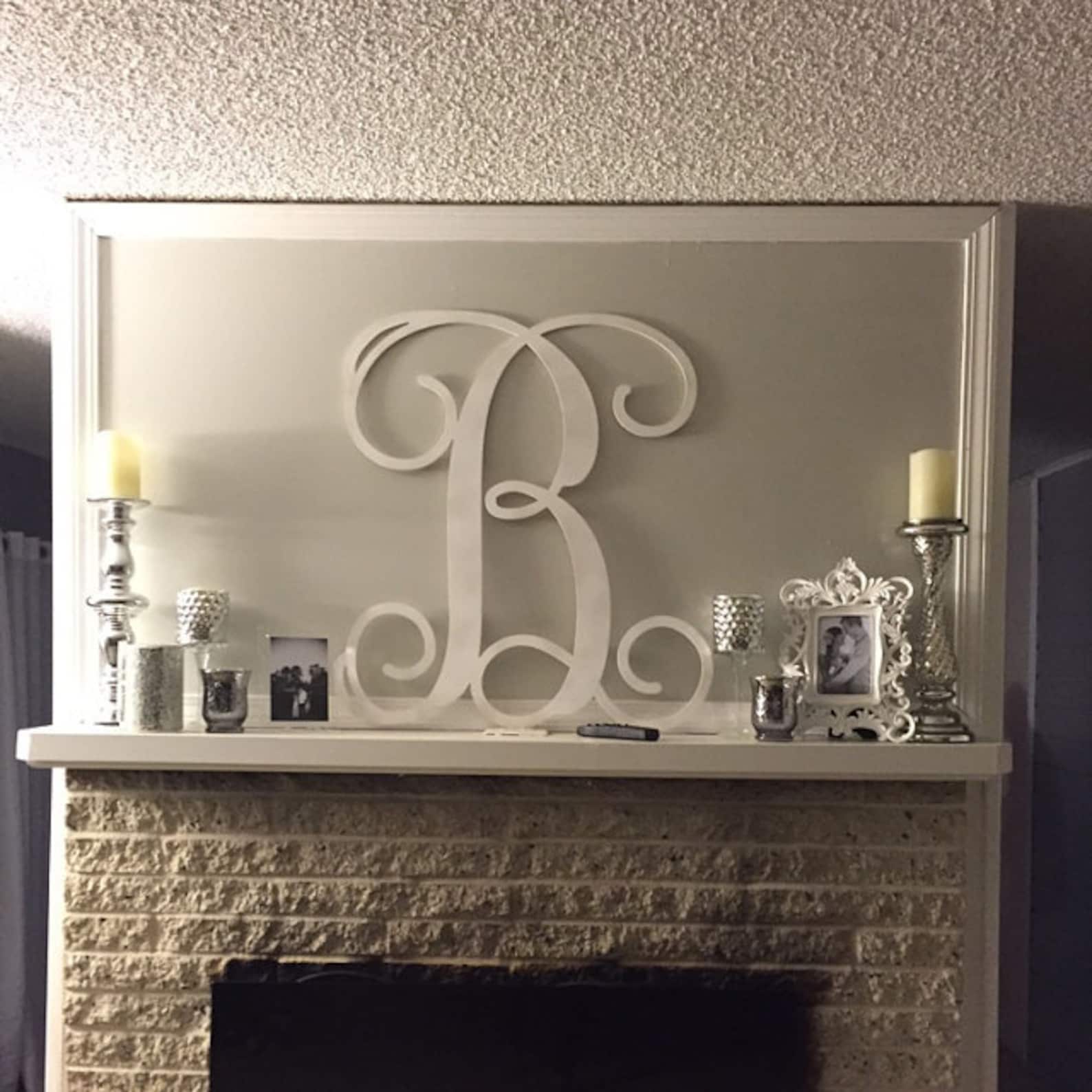 Painted Wooden Monogram Letters Wall Hanging Home Decor | Etsy