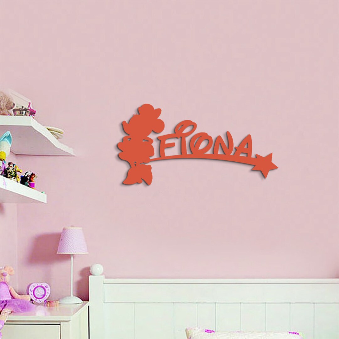 Minnie Mouse Wood Name Sign, Wooden Name Decor, Nursery Decor, Baby ...
