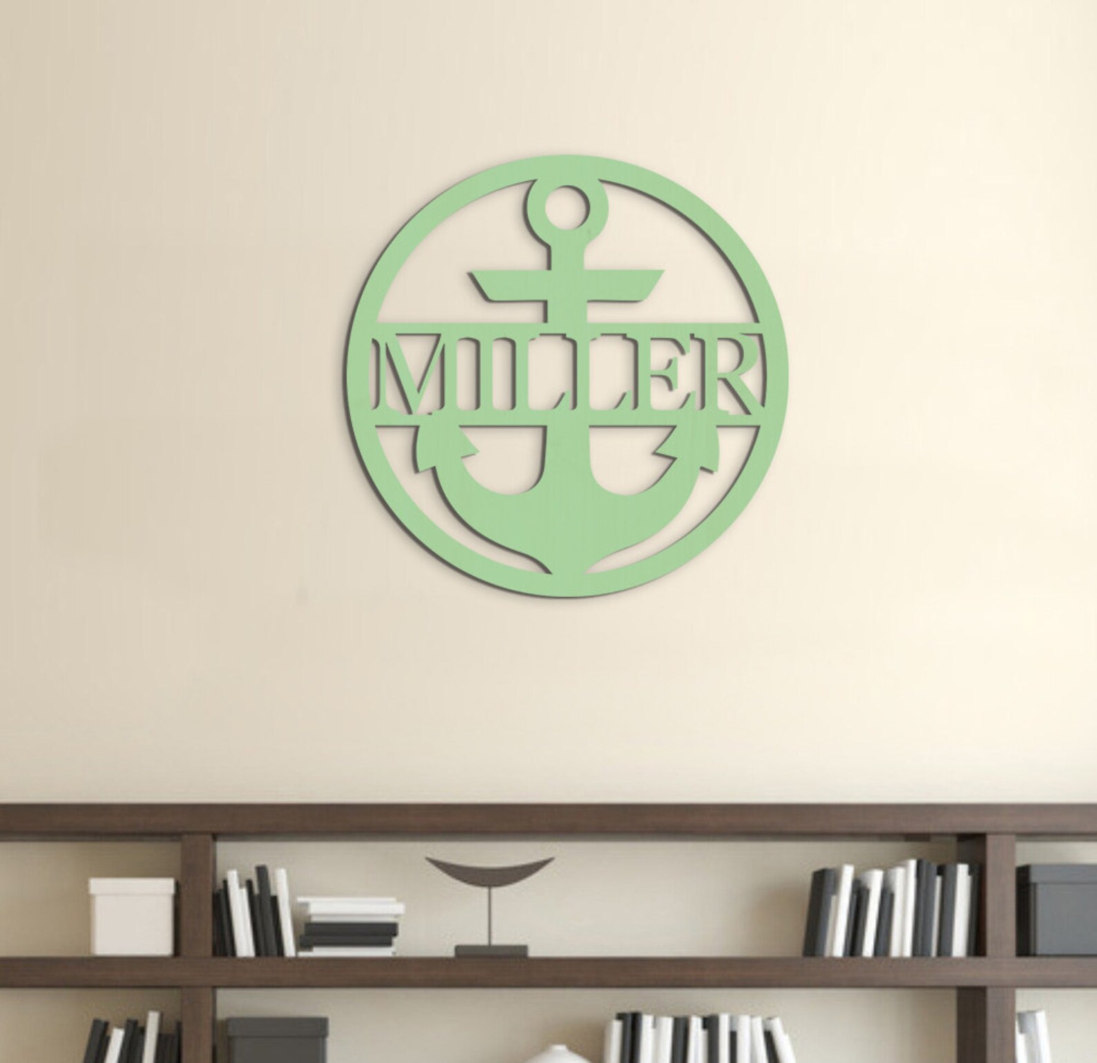 Anchor Name Sign,anchor With Initials, Anchor Artwork, Nursery Decor ...