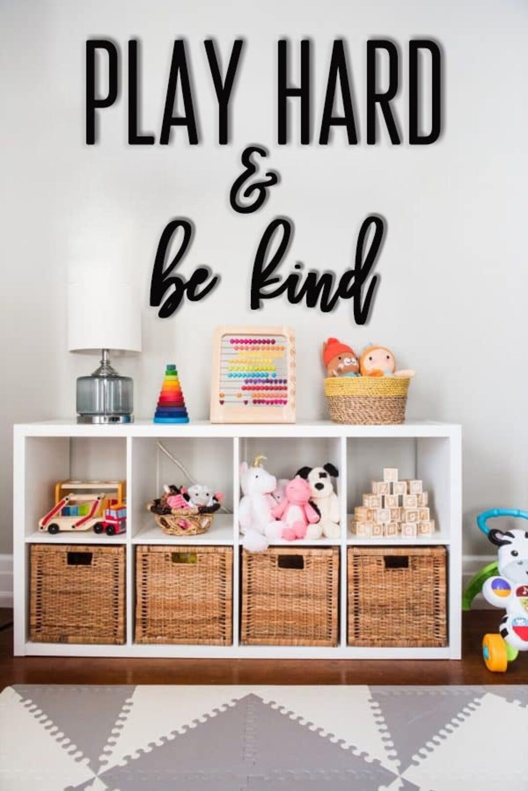 PLAY HARD & Be Kind Wall Letters for Playroom | Den | Kid's Room | Big ...