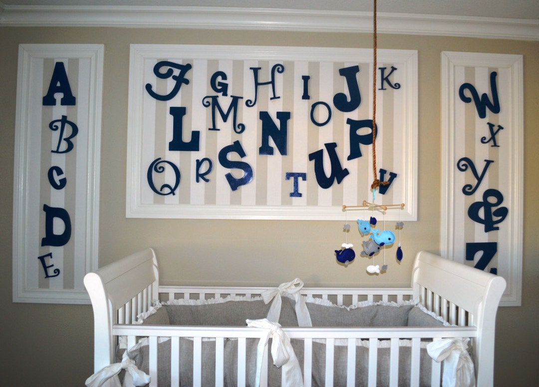 Wooden Alphabet Letters - Wooden Wall Letters - ABC Nursery Decor ...