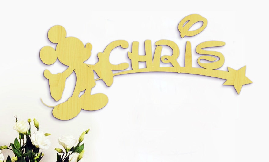 Disney Mickey Mouse Monogram Baby Boys Wooden Name Sign - Etsy