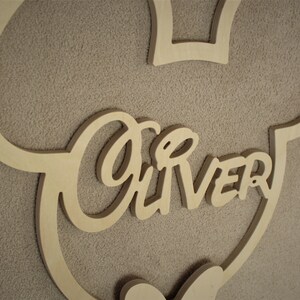 Wooden Mickey Mouse, Disney Mickey Mouse With Bow Tie, Wooden Name Sign ...