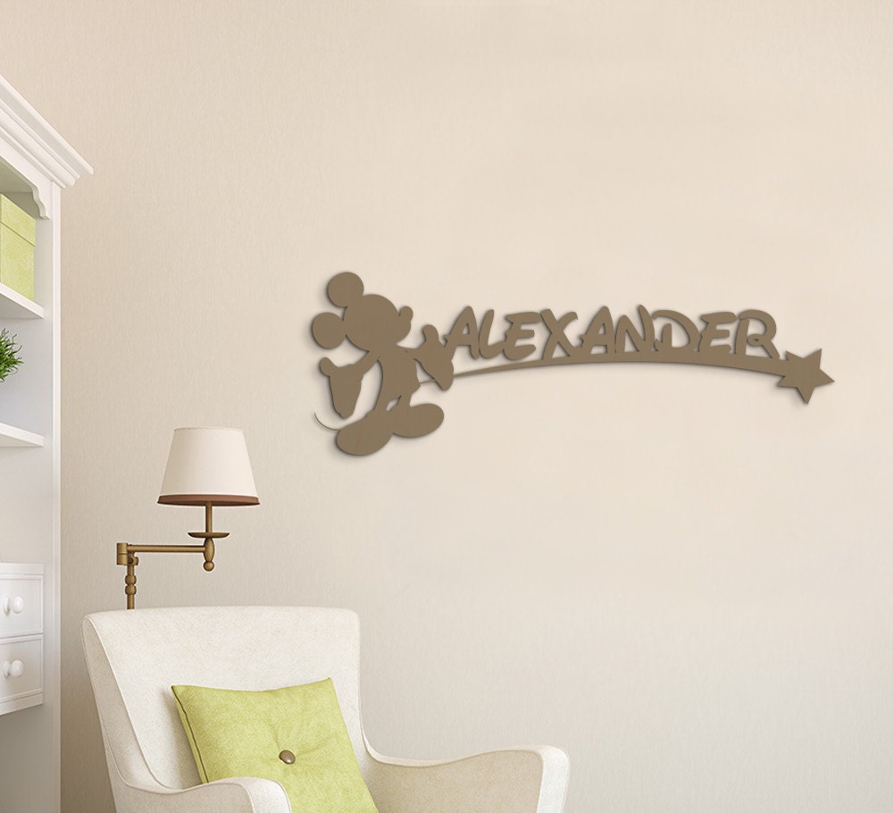 Disney Mickey Mouse Monogram Baby Boys Wooden Name Sign - Etsy