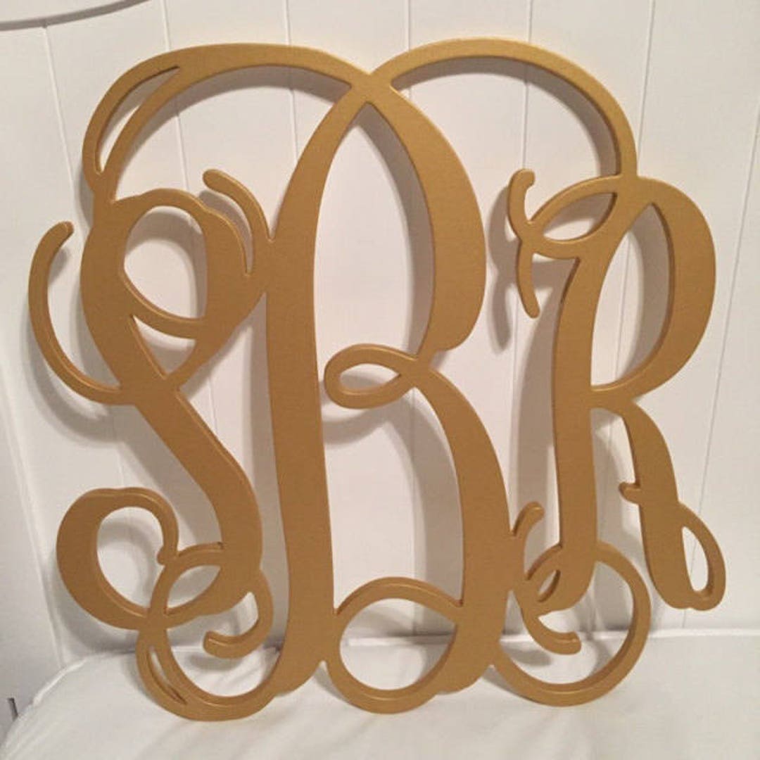 Painted Wooden Monogram - Wooden Monogram Wall Hanging - Etsy