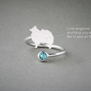 Adjustable Spiral POMERANIAN BIRTHSTONE Ring / Pomeranian Birthstone ...