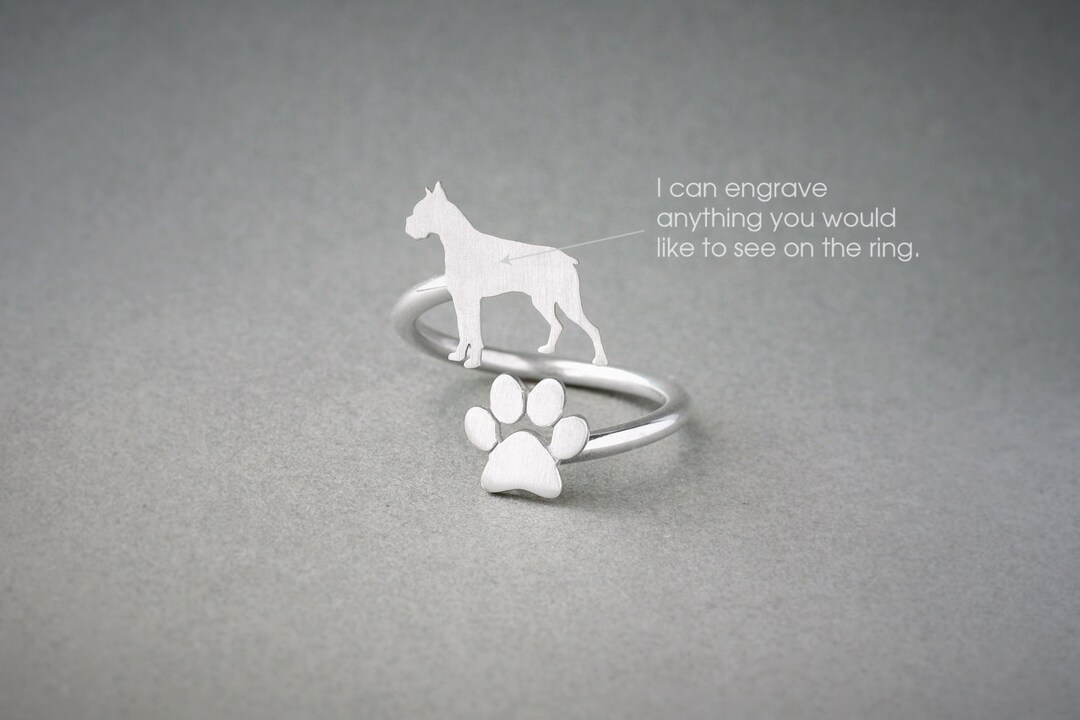 Adjustable Spiral BOXER and PAW Ring / Boxer Ring / Paw Ring /dog Ring ...