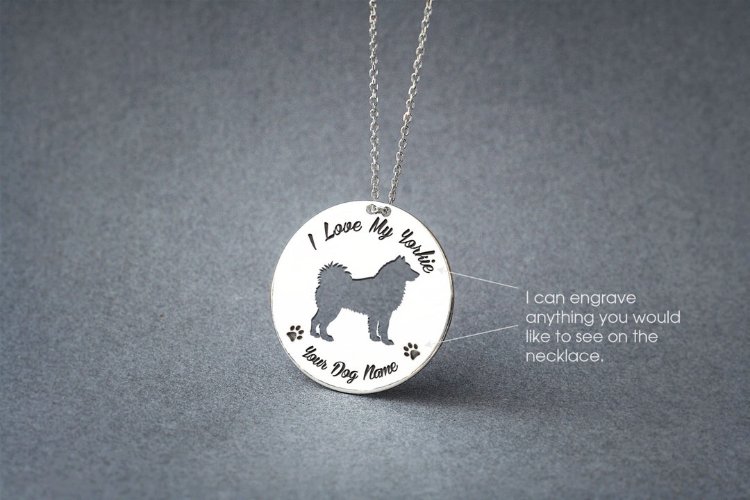 Personalized Siberian Husky Disc Necklace: Sterling Silver Dog Breed - Etsy