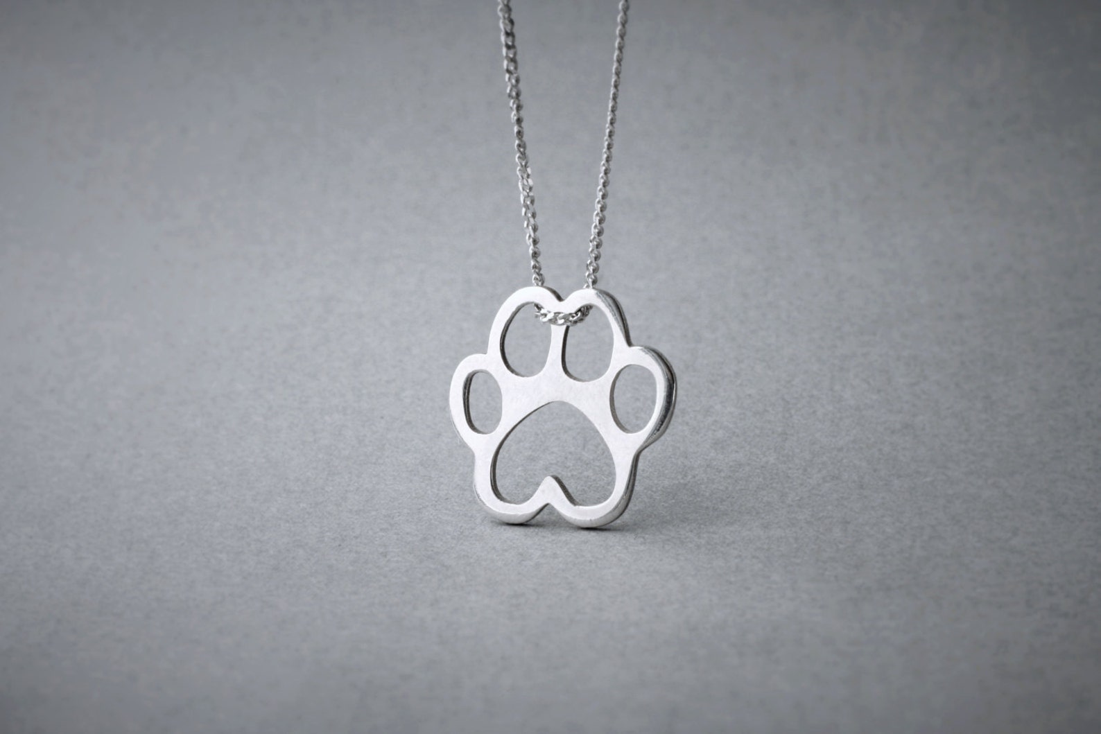 Paw Print Necklace Paw Necklace Dog Paw Cat Paw Paw | Etsy