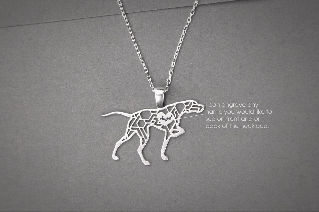Personalized English Pointer Necklace: Sterling Silver Dog Breed ...