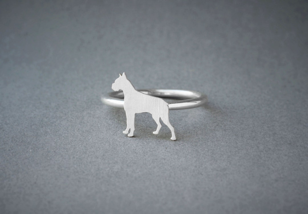 BOXER RING / Boxer Dog Ring / Silver Dog Ring / Dog Breed Ring / Silver ...