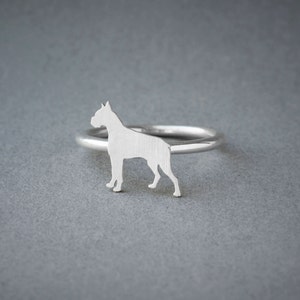 BOXER RING / Boxer Dog Ring / Silver Dog Ring / Dog Breed Ring / Silver ...