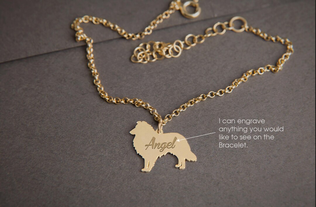 Personalized Sheltie Bracelet: Sterling Silver Collie Dog Charm - Etsy