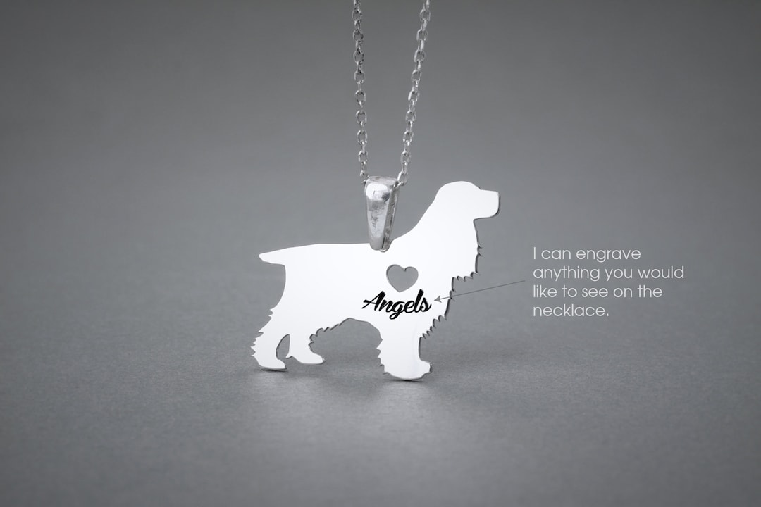 COCKER NAME Necklace - COCKER Spaniel Name Jewelry - Personalised ...
