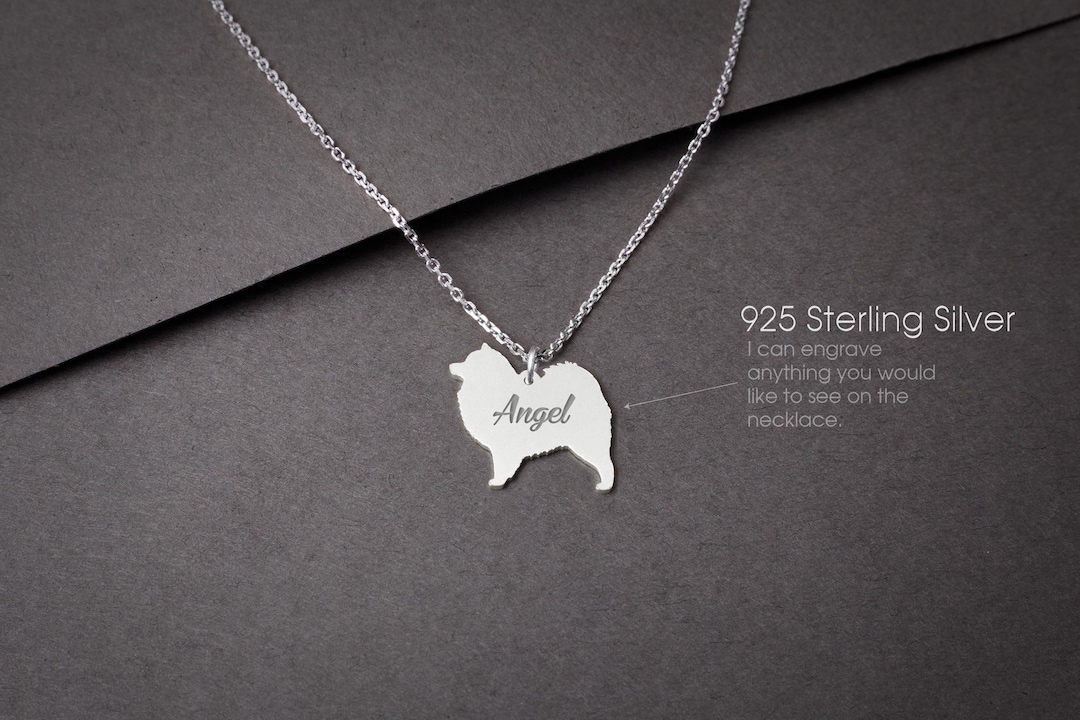 SAMOYED Personalised Tiny Silver Necklace Samoyed Necklace 925 Sterling ...