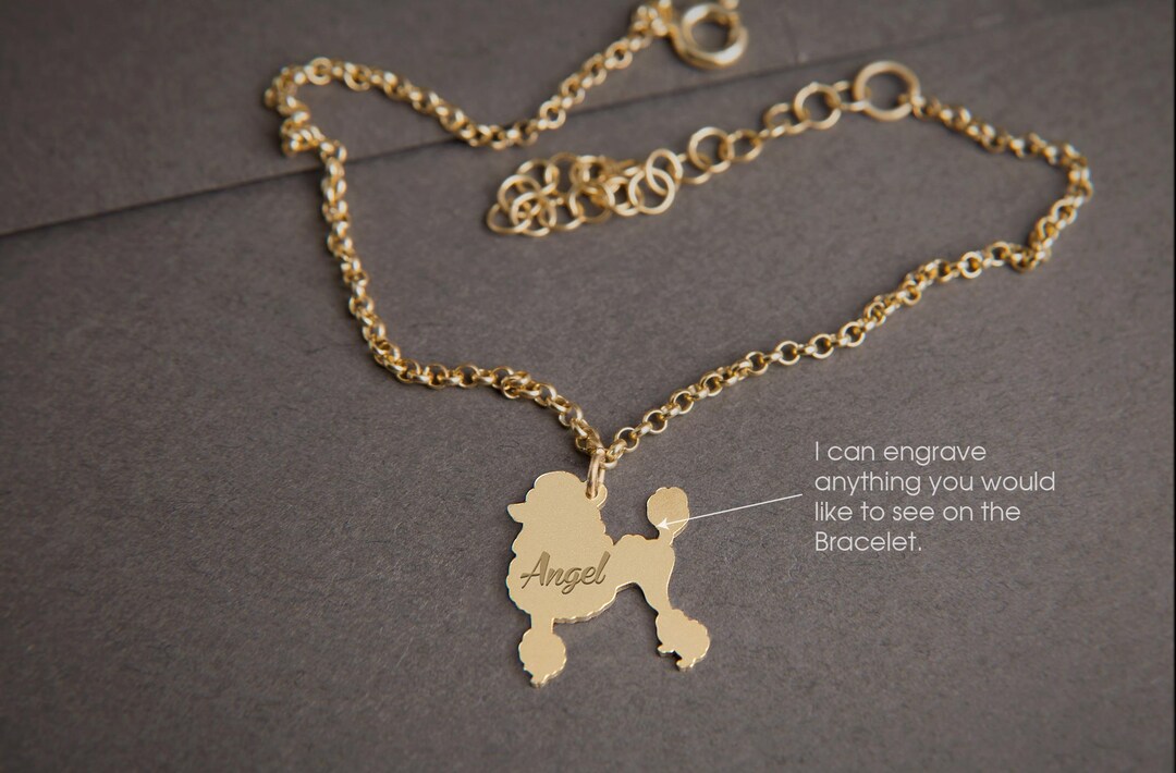 Personalized Poodle Bracelet: Engraved 925 Sterling Silver - Etsy