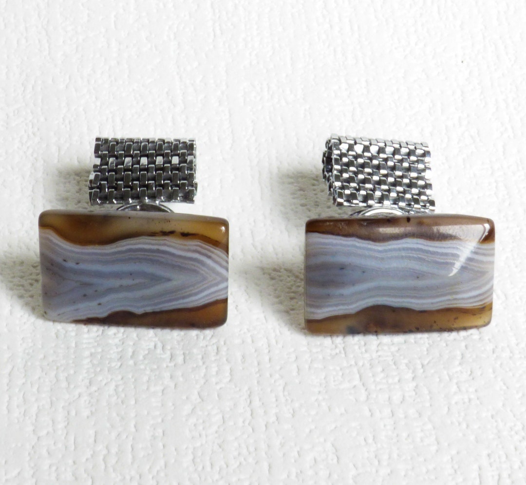 Soviet Vintage Cufflinks With Agate Stones Cufflinks Soviet - Etsy