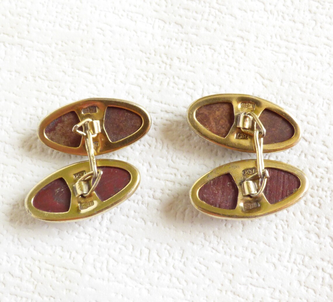Rare Soviet vintage sterling silver 875 cufflinks with Jasper | Etsy