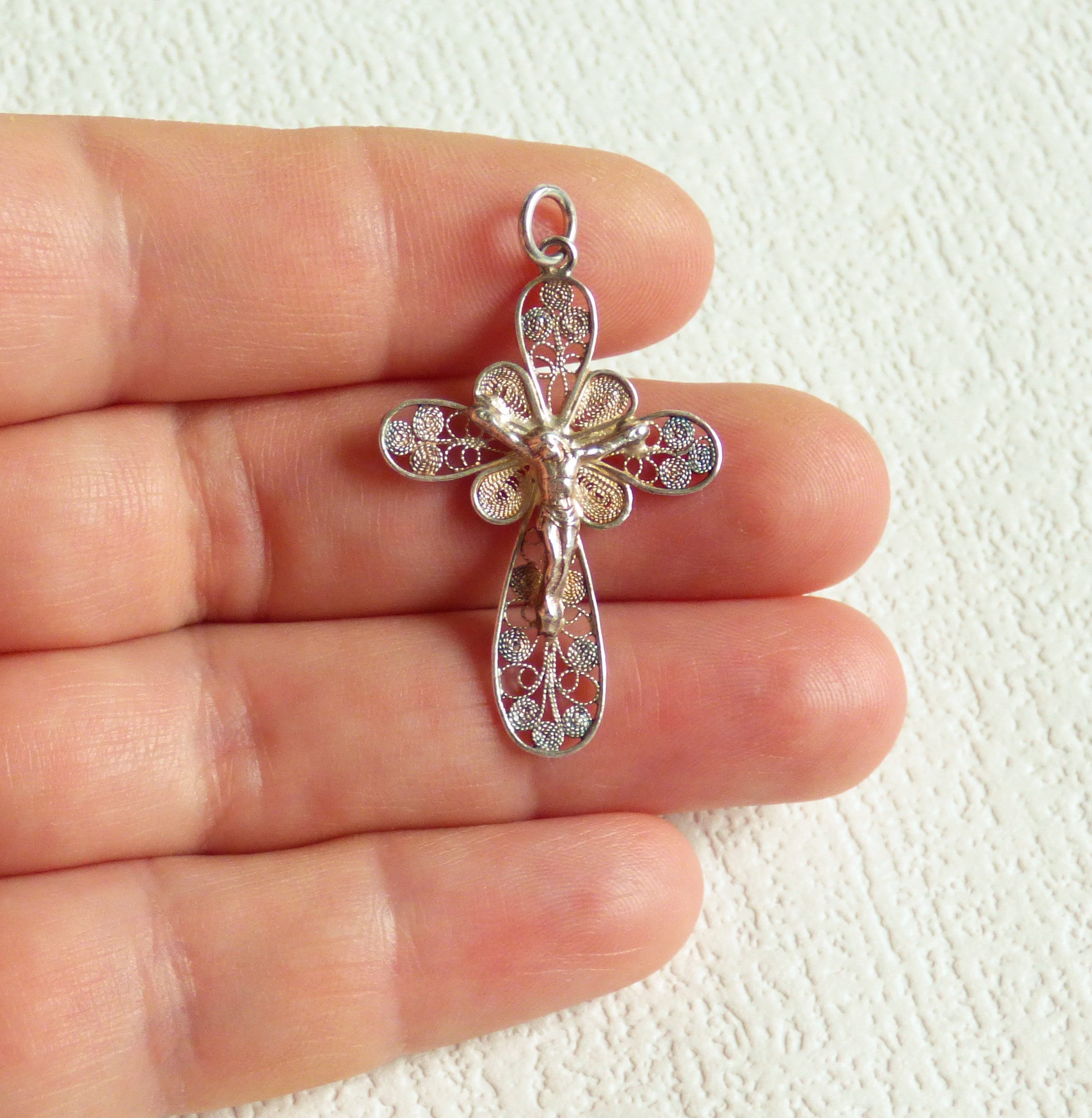 Vintage Sterling Silver 800 Cross Filigree Silver Cross Old - Etsy ...