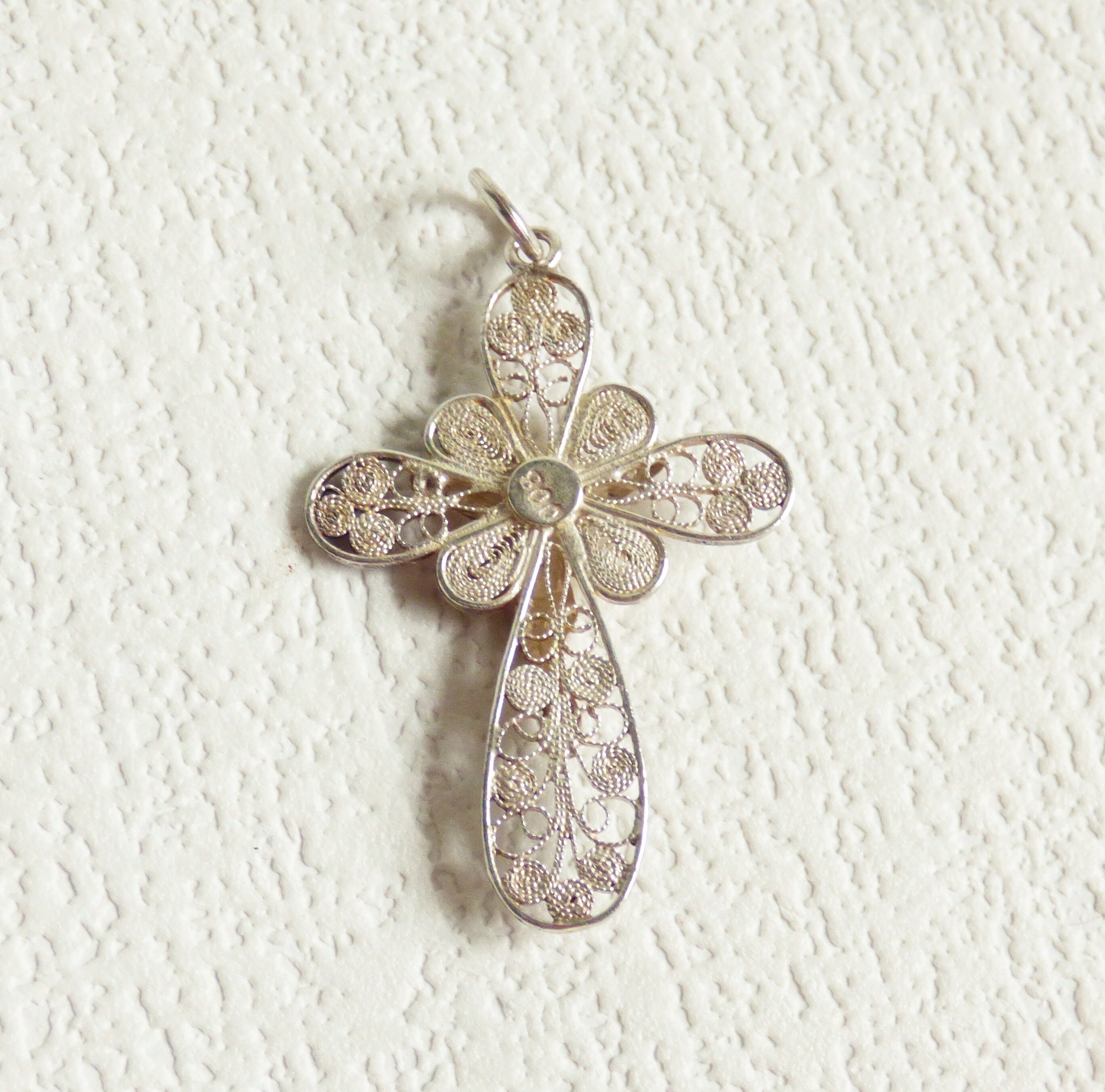 Vintage Sterling Silver 800 Cross Filigree Silver Cross Old - Etsy ...