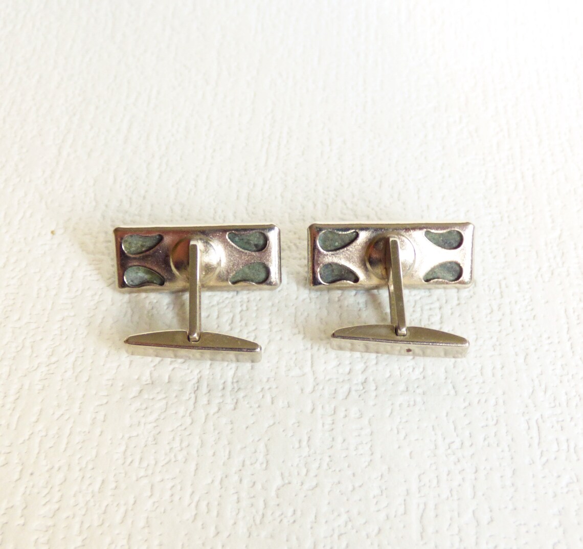 Rare! Soviet Cufflinks With Natural Jadeite Stones Vintage Collectible ...