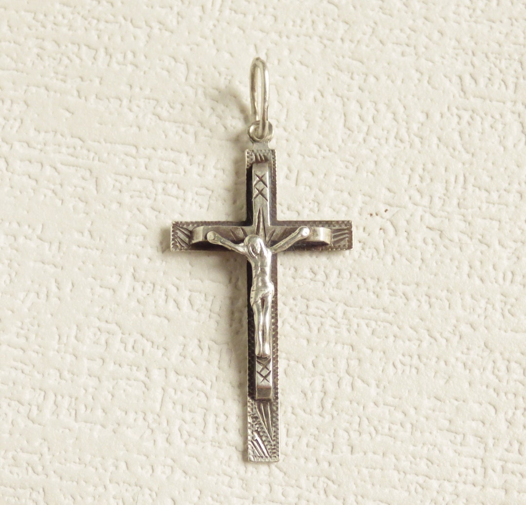 Vintage Sterling Silver Cross Russian Silver Cross Sterling 925 ...