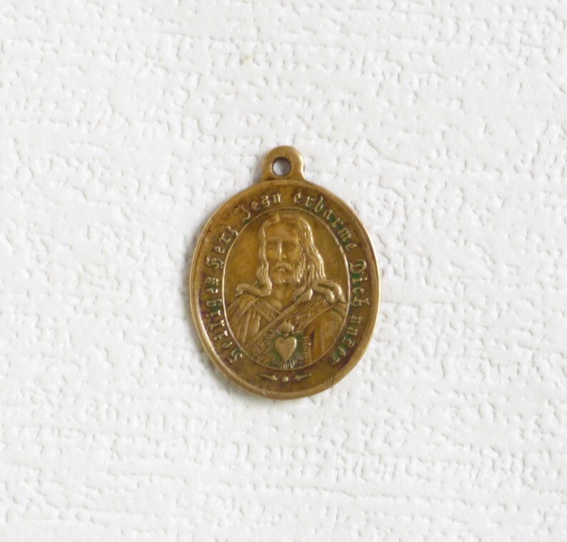 Rare Antique Bronze Catolic German Medal Jesus St Carl | Etsy