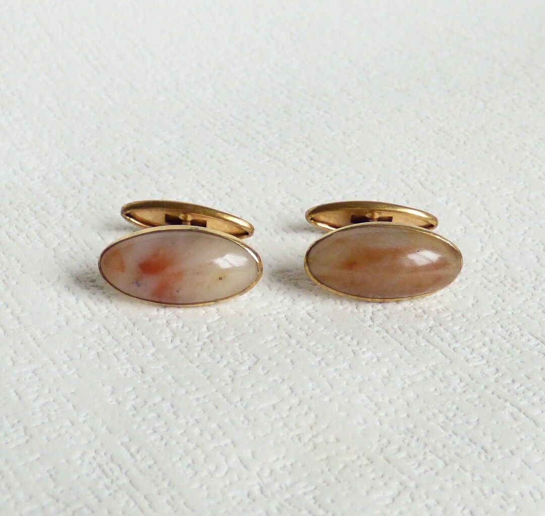 Soviet Cufflinks With Natural Stones Vintage Cufflinks Russian Stone ...