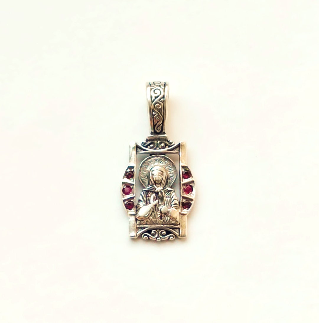 Rare Vintage Sterling Silver Orthodox Amulet Saint Matrona Russian ...