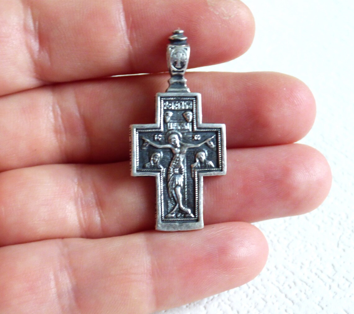 Rare! Vintage Sterling Silver Cross Religious Pendant Charm Silver ...