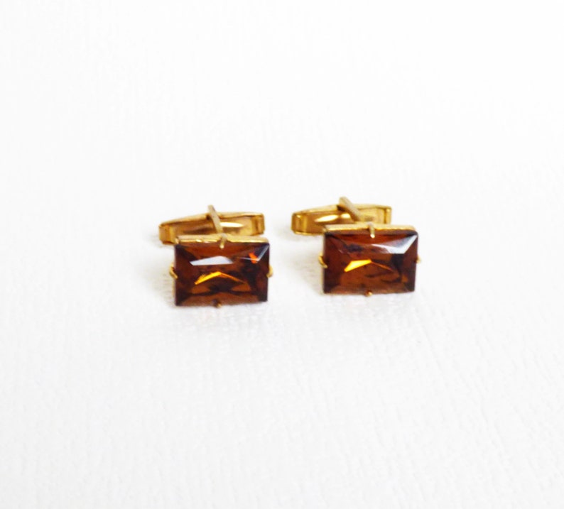 Soviet Vintage Cufflinks With Cognac Rhinestone Soviet Union Gift for ...