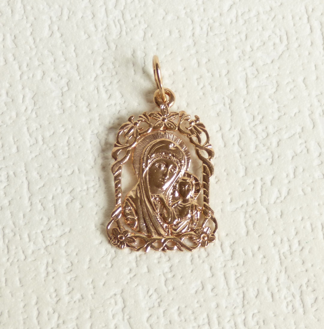 Vintage Sterling Silver Orthodox Amulet God Mother Russian Icone Amulet ...