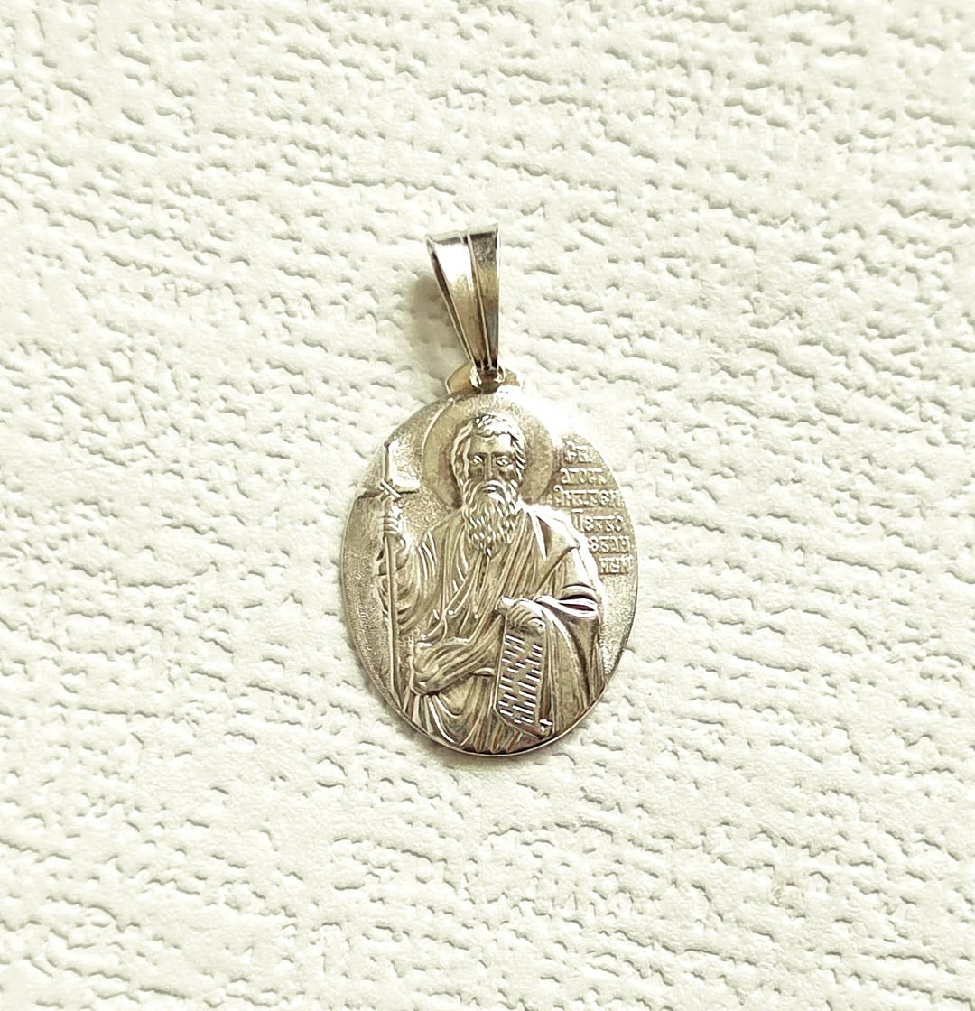 Orthodox Amulet Saint Andrew Vintage Sterling Silver Amulet Sailor ...