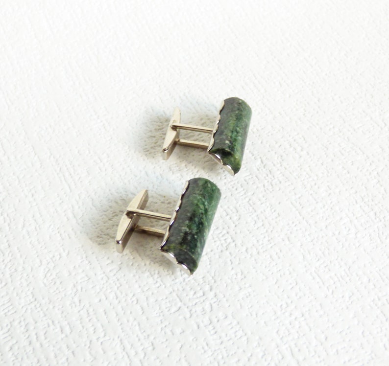 Rare! Soviet Cufflinks With Natural Jadeite Stones Vintage Collectible ...