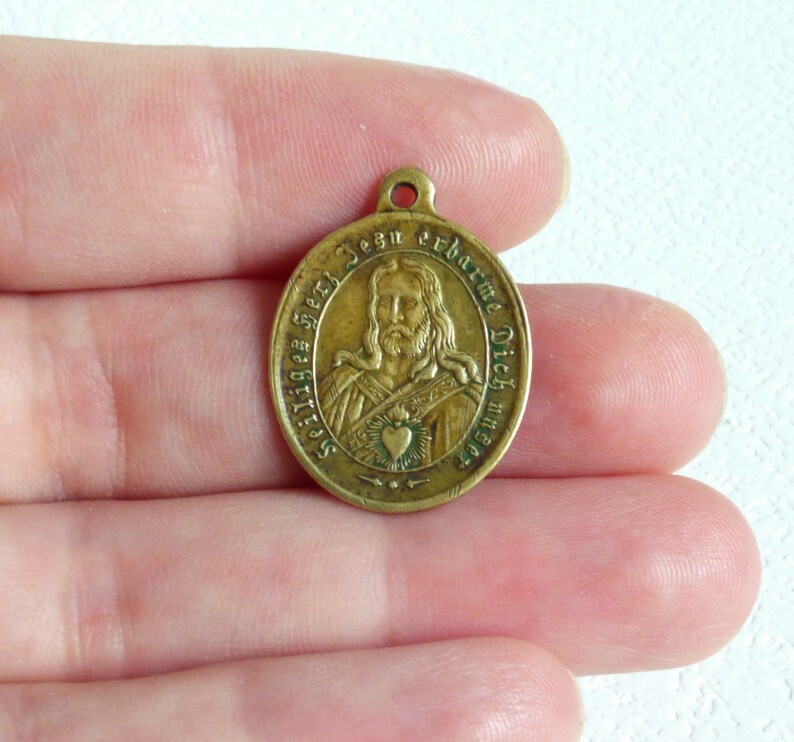 Rare Antique Bronze Catolic German Medal Jesus St Carl - Etsy