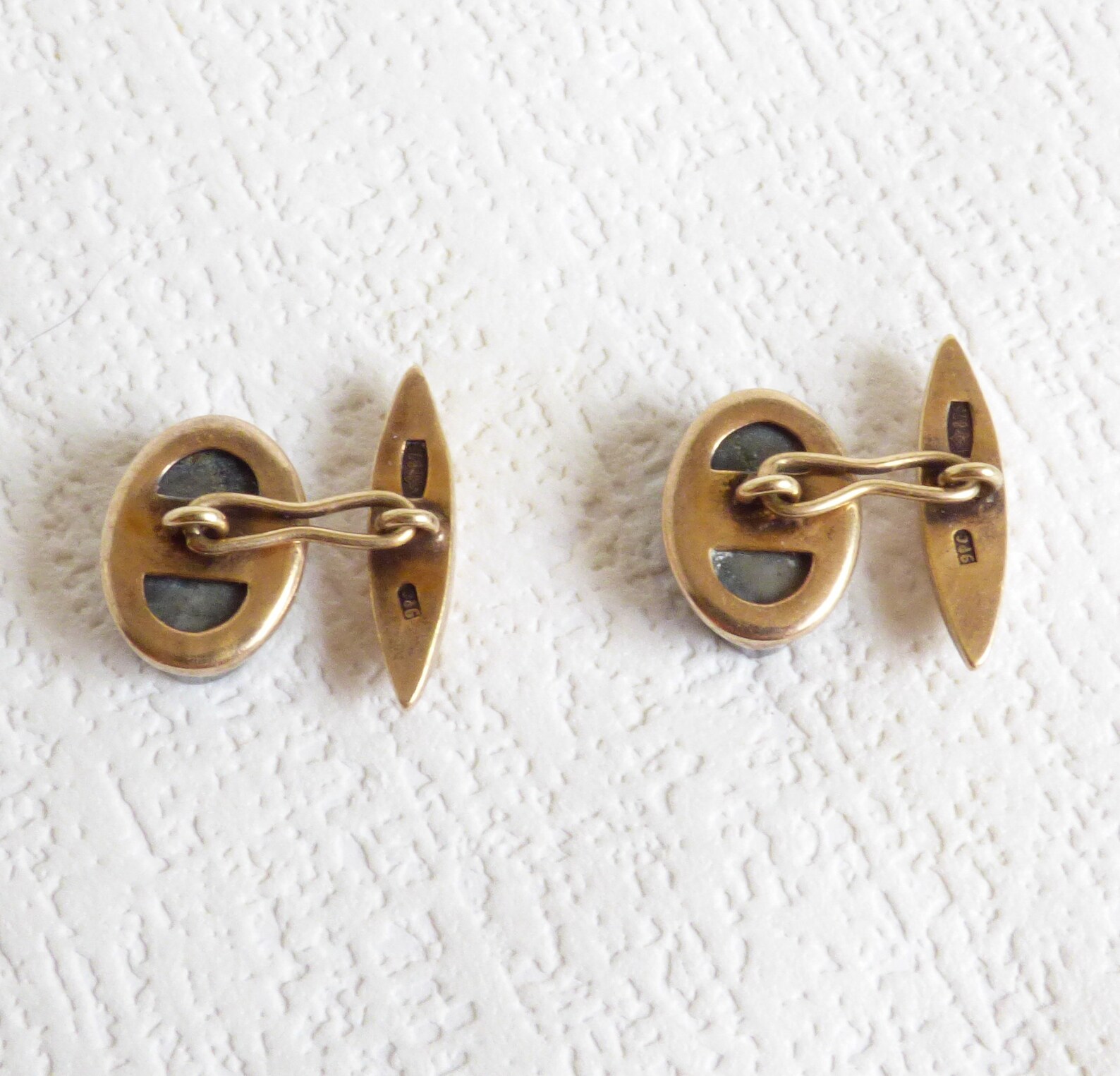 Soviet Vintage Cufflinks Sterling Silver 875 With Serpentine Stone ...
