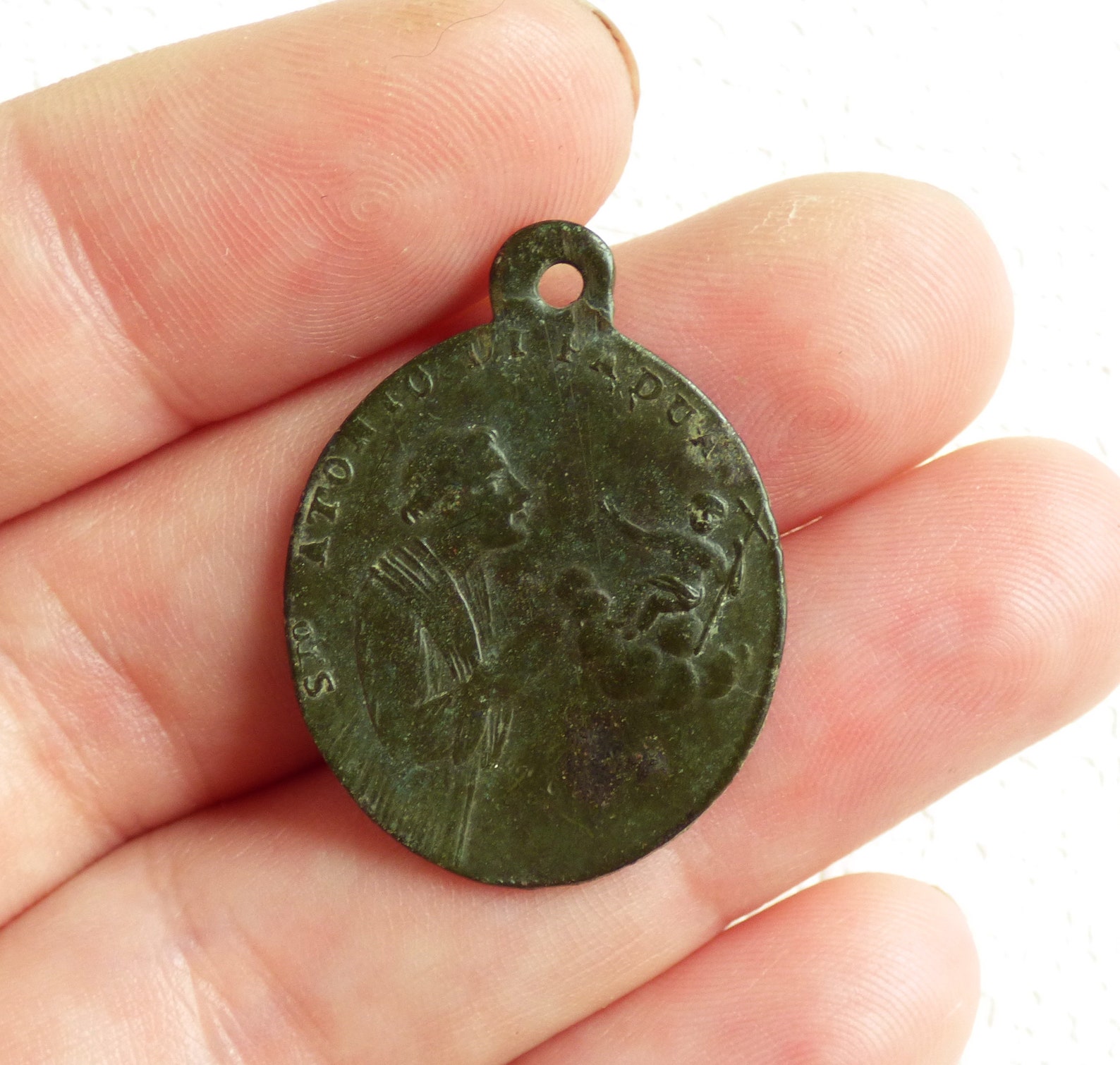 Antique Bronze Catholic Medal St Anthony Religious Vintage Our - Etsy
