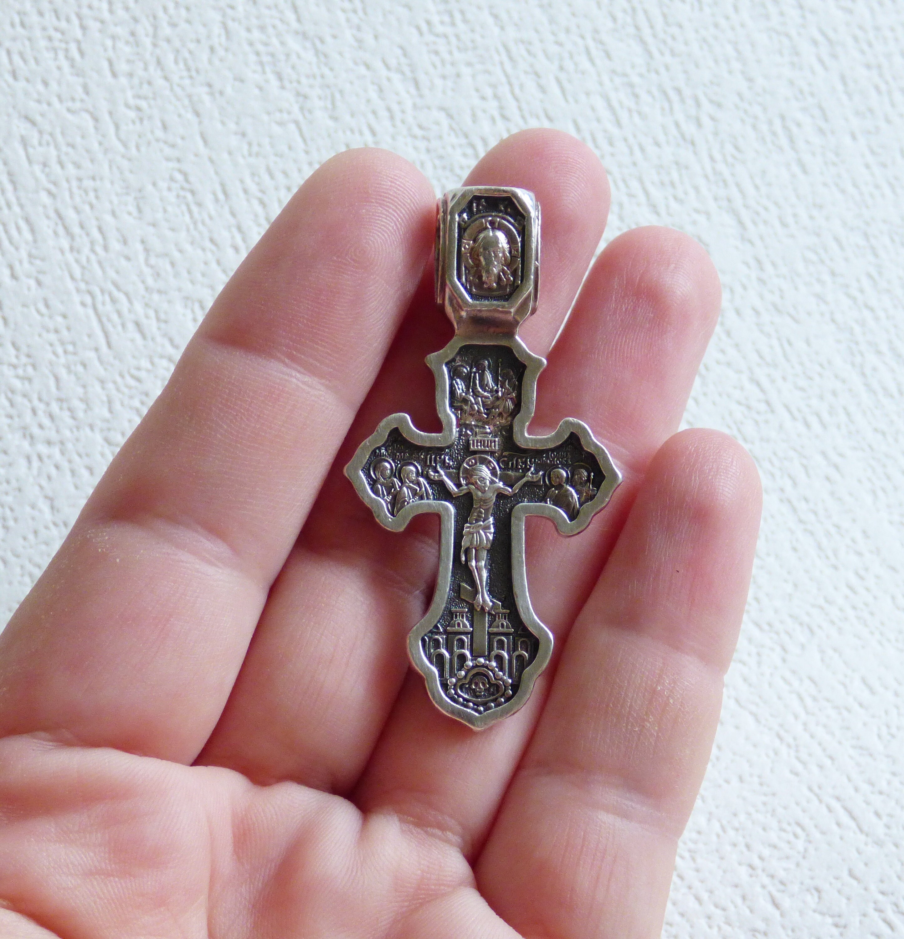 Rare Vintage Sterling Silver Cross Silver crucifix Archangel | Etsy