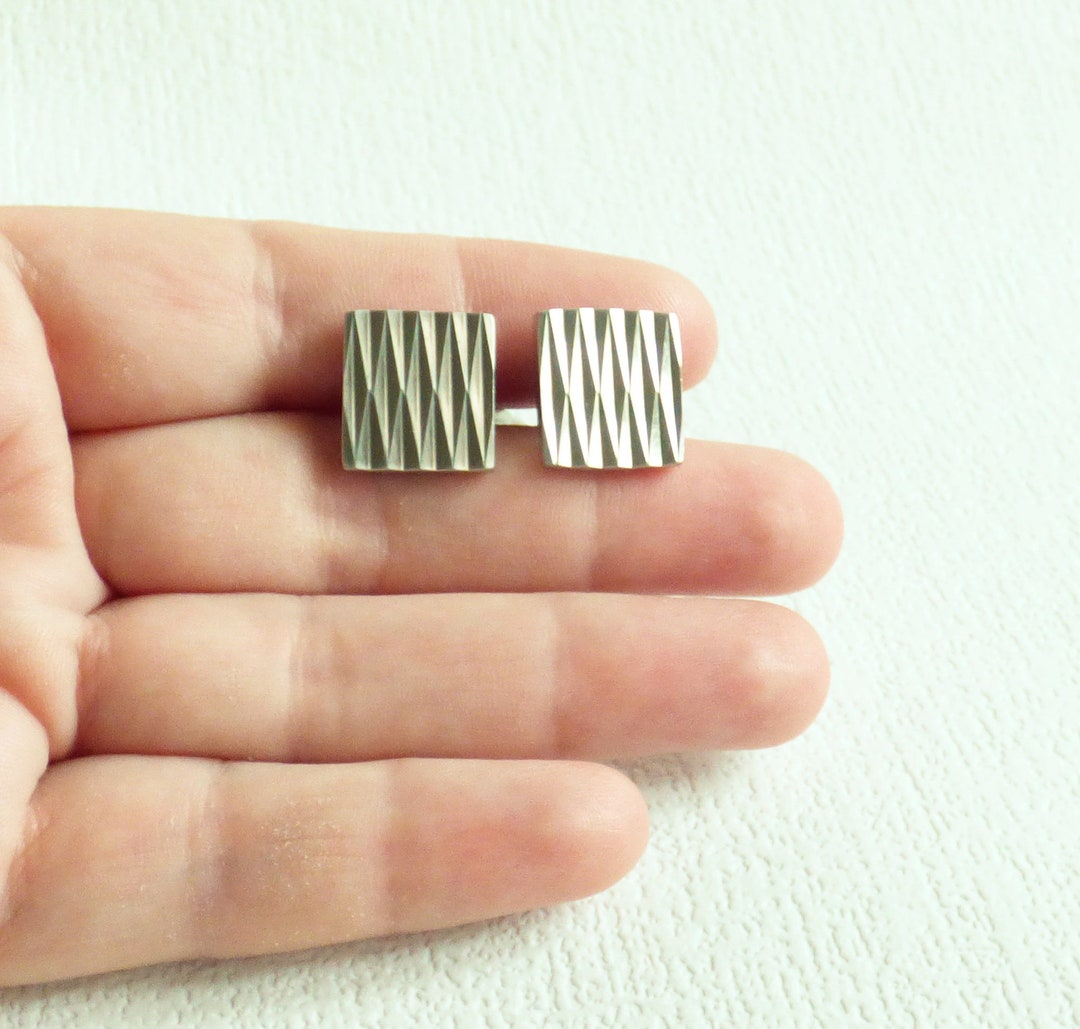 Soviet Cufflinks Vintage Silver Square Cufflinks Russian Cufflinks Gift ...