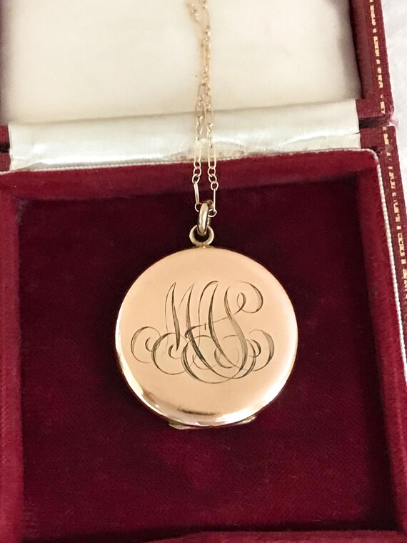 Victorian Gold Goldfilled LOCKET Red Crystal Stone Je… - Gem