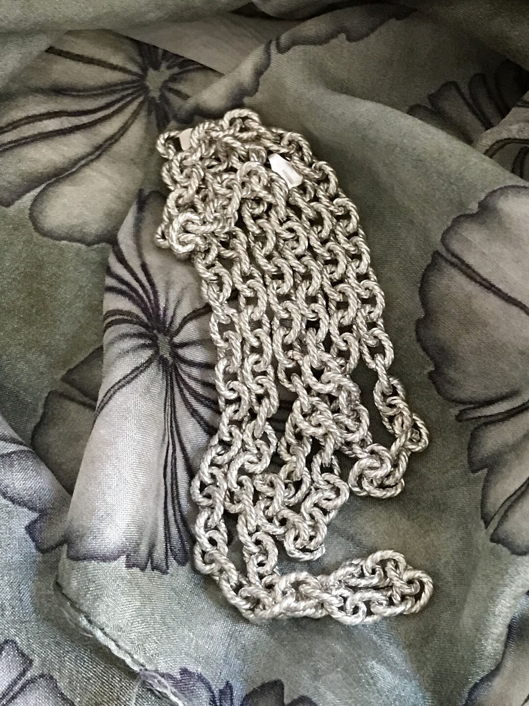 Vintage Solid Silver Fancy Chain Necklace Ornate Thick Wide Hallmarked ...