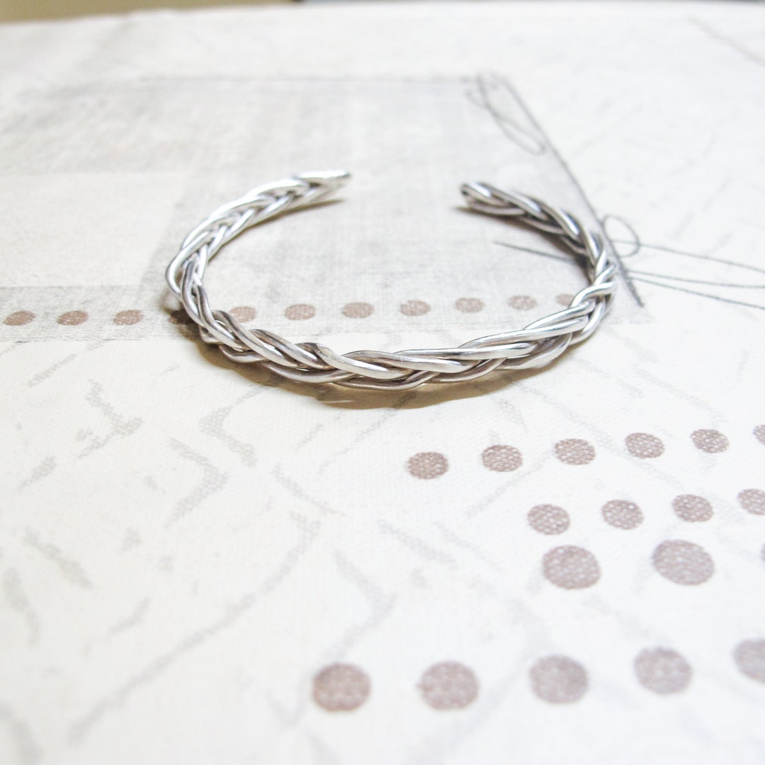 Sterling Silver Braided Bracelet Silver Unisex Bracelet - Etsy España