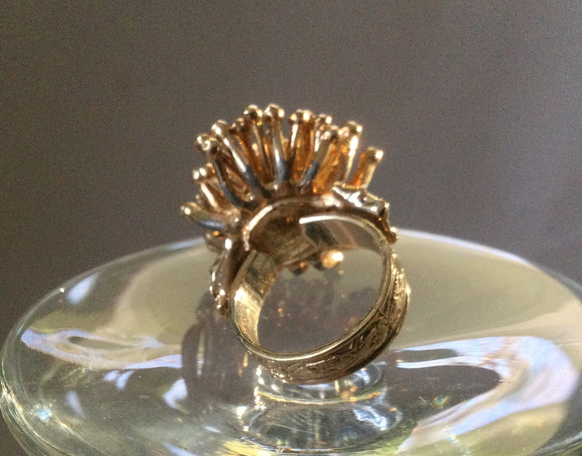 Sarah Cov Pearl Rhinestone Celestial Ring Size 4 3/4 | Etsy