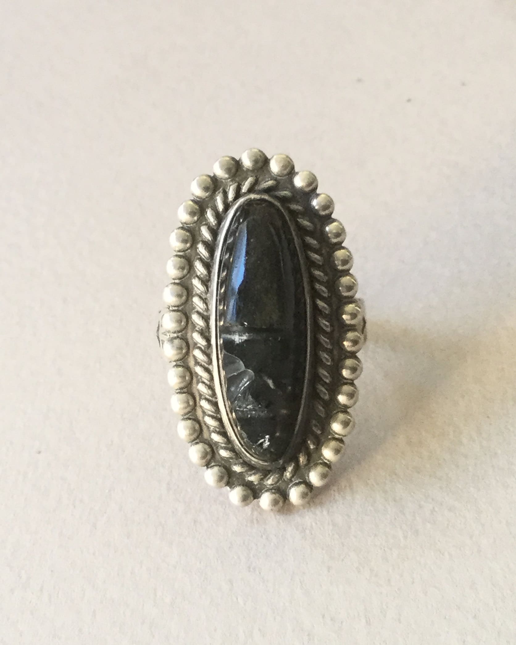 Sterling Silver Black Onyx Carved Tiki Ring 5 1/4 - Etsy