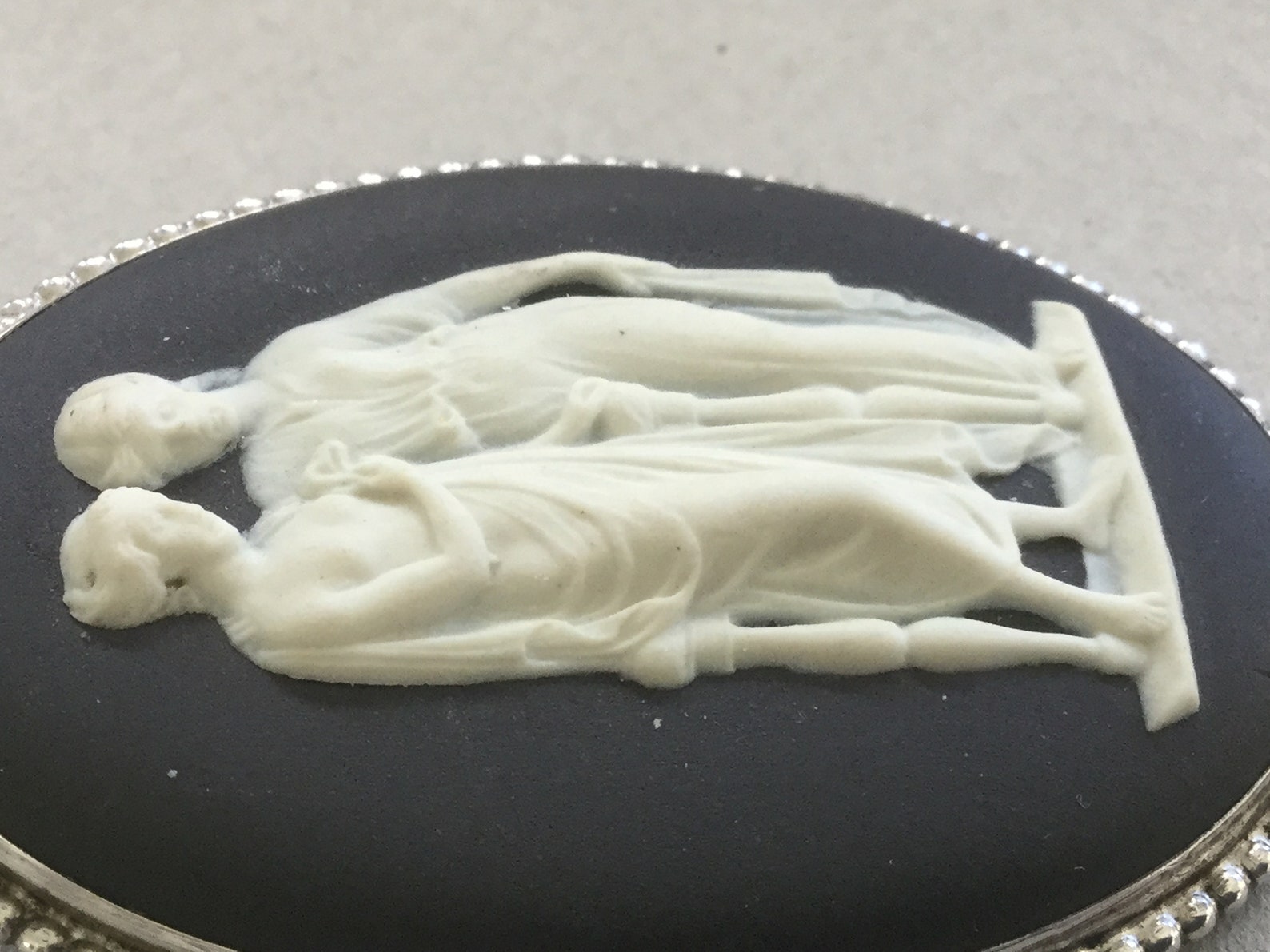 Wedgwood Black Jasper Cameo Sterling Silver Brooch/pin - Etsy