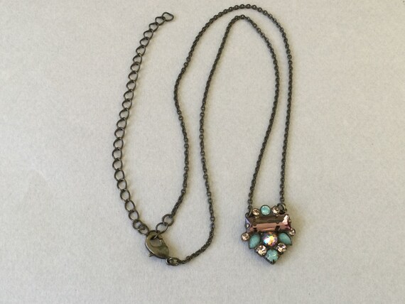 Sorrelli Jeweled Pendant and Brass Chain Necklace - Gem