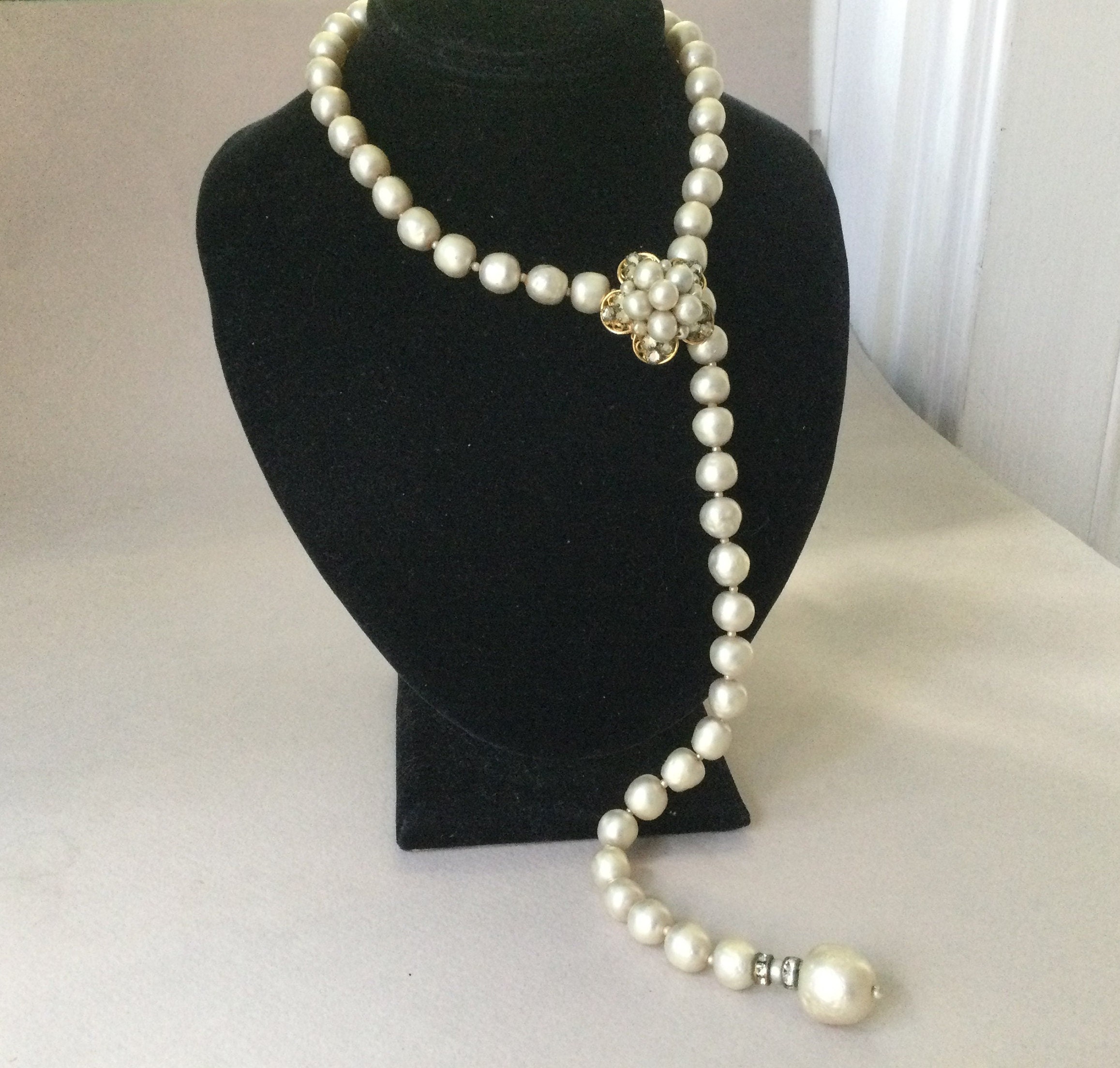 Judith Mccann Shuvon Gold and Silvery Glass Bead Pearl | Etsy